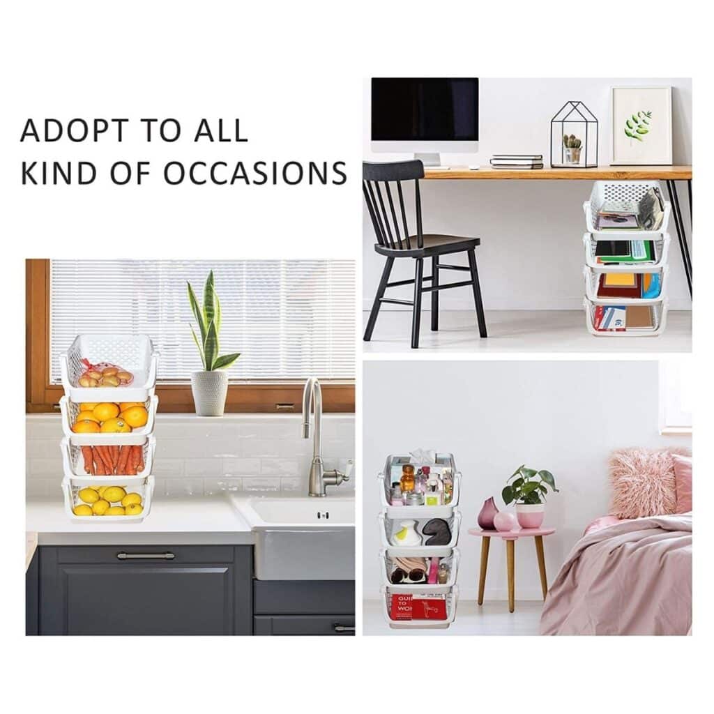 Skywin Plastic Stackable Storage Bins – Healthier Spaces Organizing